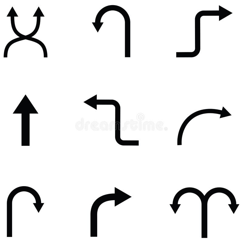 Directions icon set stock vector. Illustration of circle - 107347768