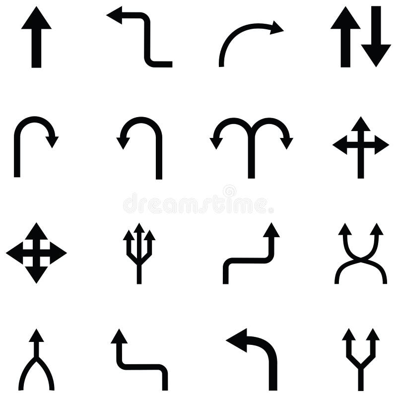 Directions icon set stock vector. Illustration of right - 107347793