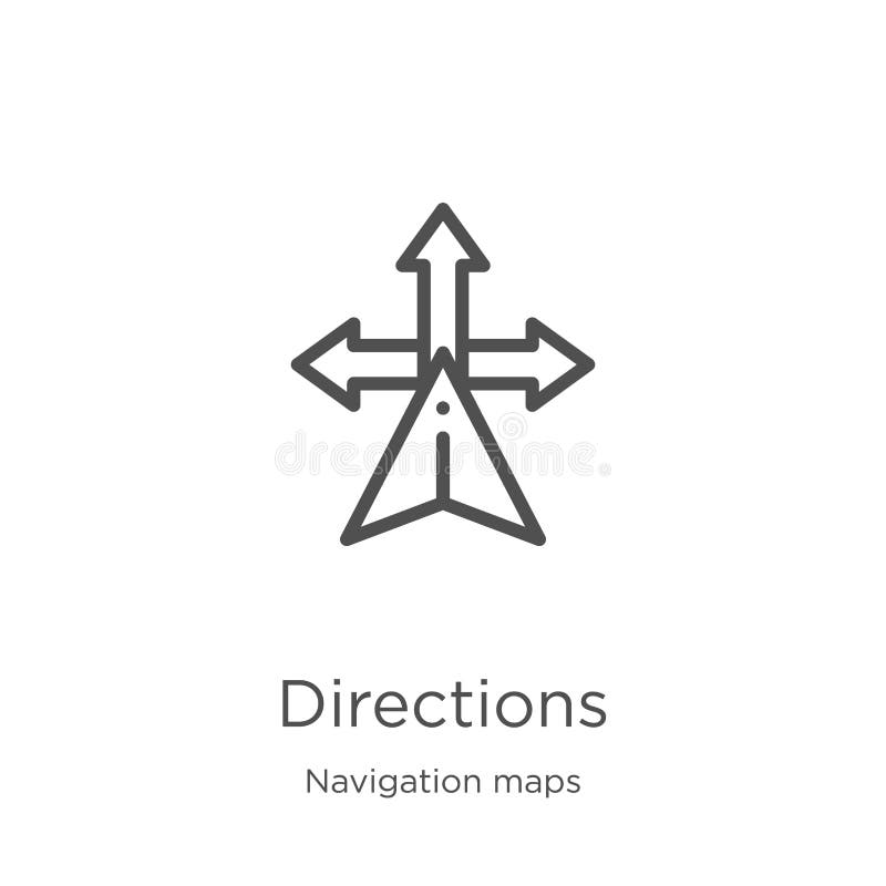 Directions Icon Vector from Navigation Maps Collection. Thin Line ...