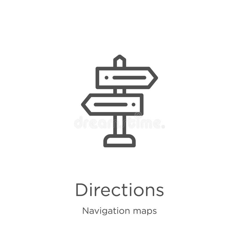 Directions Icon Vector from Mall Collection. Thin Line Directions ...