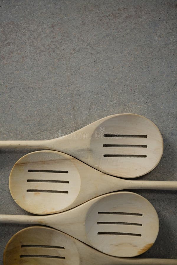 Directly Above Shot of Spatulas on Table Stock Photo - Image of ...