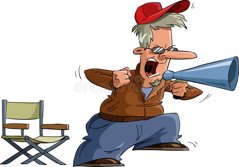 Director Shout in a Megaphone Stock Vector - Illustration of scream ...