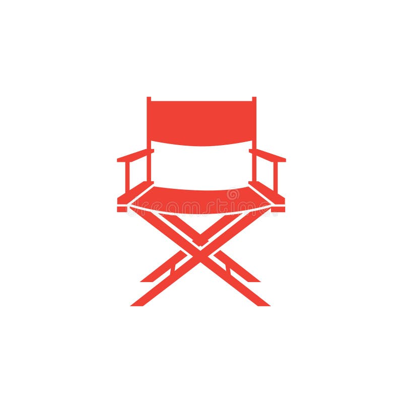 Director Chair Red Icon on White Background. Red Flat Style Vector ...