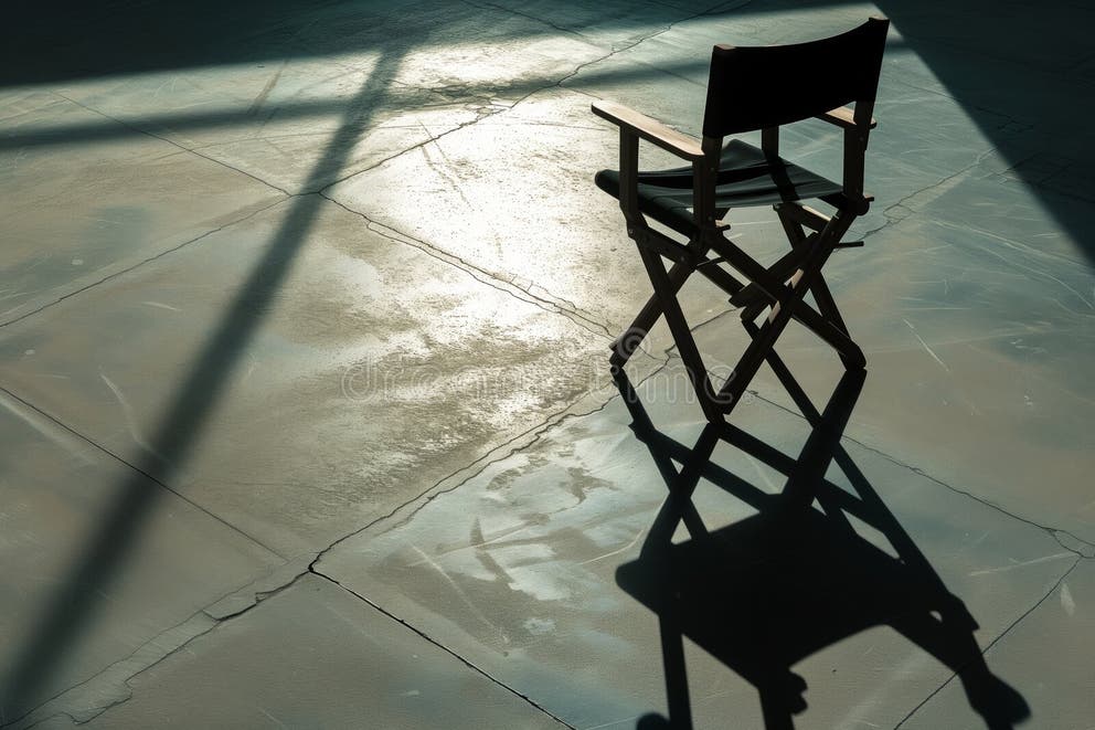 Director Chair Shadow on a Studio Floor Stock Image - Image of seat ...