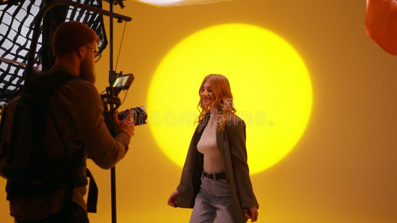 Director Looking at Camera during Filming Process Expressing Recording ...