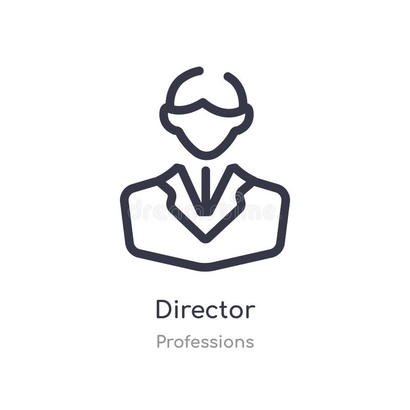 Outline Director Desk Vector Icon. Isolated Black Simple Line Element ...