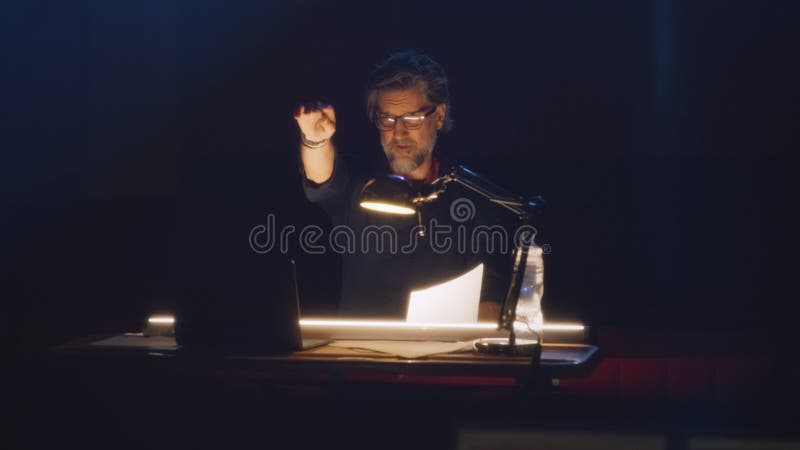 Director Reading the Script at the Table Stock Image - Image of ...