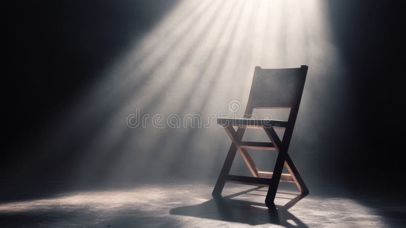 The Director S Chair Stands in a Beam of Light with an Backlight. Free ...