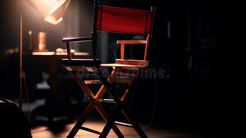 The Director S Chair Stands in a Beam of Light with an Backlight ...