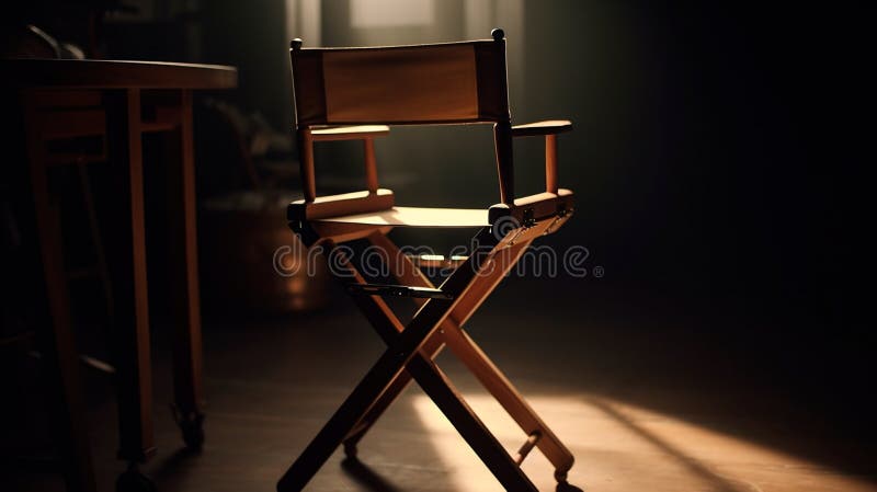 The Director S Chair Stands in a Beam of Light with an Backlight ...