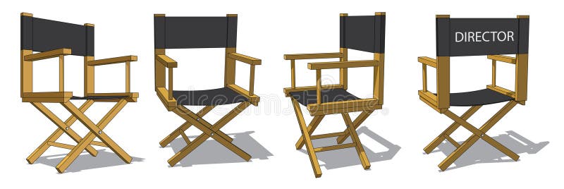 A set of director chairs stock vector. Illustration of assistant ...