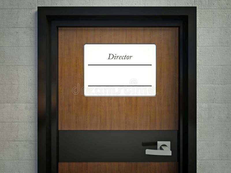 Director Sign with Copy Space for Name on Door Stock Illustration ...