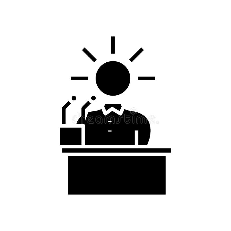 Director Speech Black Icon, Concept Illustration, Vector Flat Symbol ...