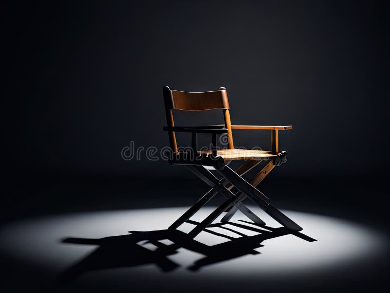 The Directors Chair Stands in a Beam. Ai Generative Stock Illustration ...