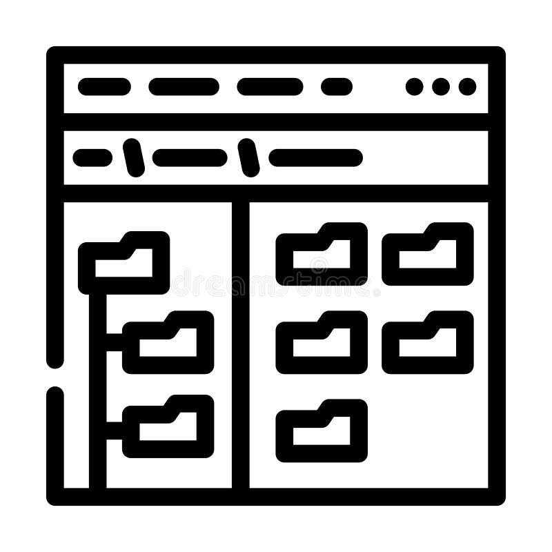 Directory Folder Line Icon Vector Illustration Stock Illustration ...