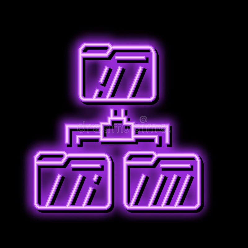 Directory Folder Neon Glow Icon Illustration Stock Vector ...