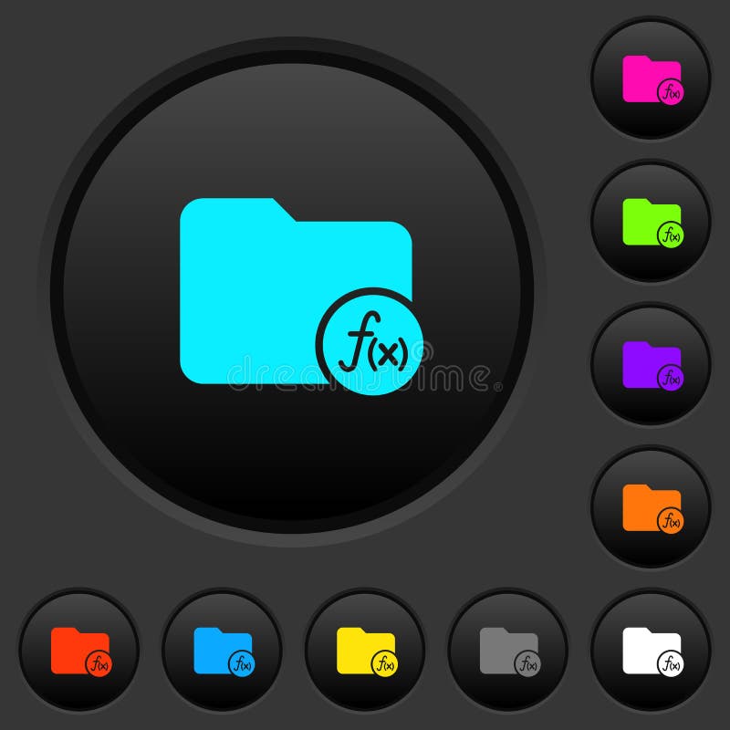 Directory Functions Dark Push Buttons with Color Icons Stock Vector ...