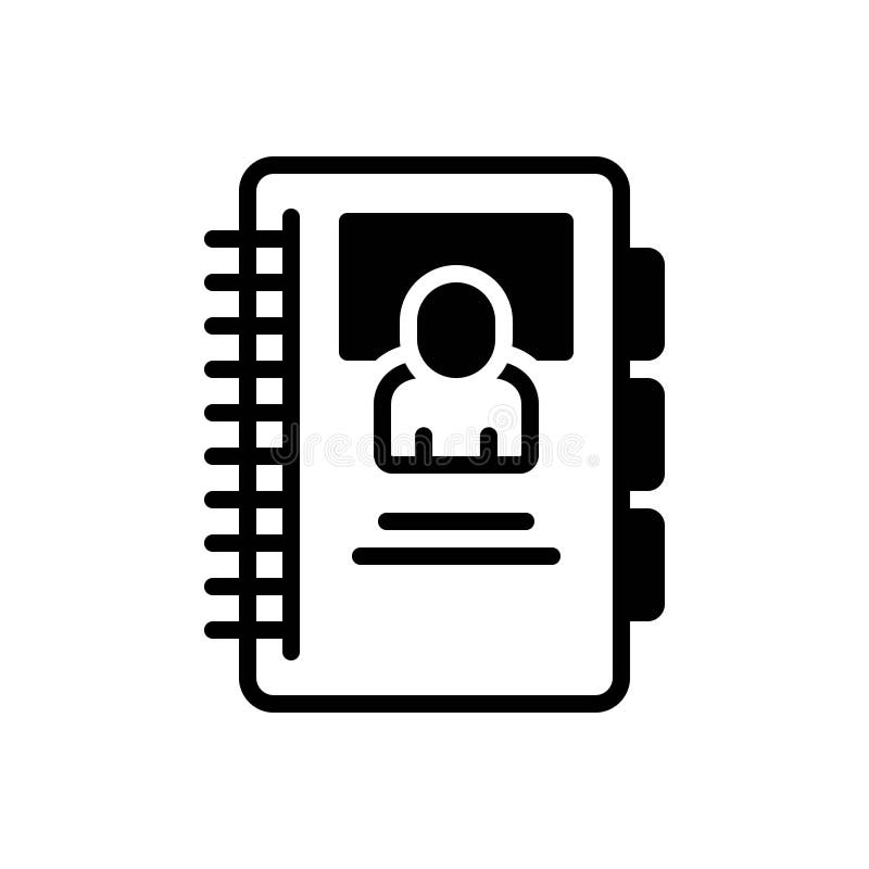 Black Solid Icon for Directory, Record and Register Stock Vector ...