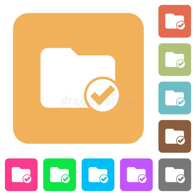 Directory Ok Rounded Square Flat Icons Stock Vector - Illustration of folder, organize: 189638503