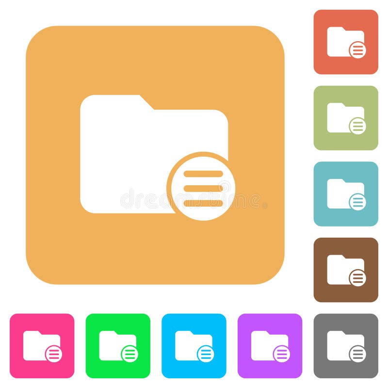 Directory Options Rounded Square Flat Icons Stock Vector - Illustration ...