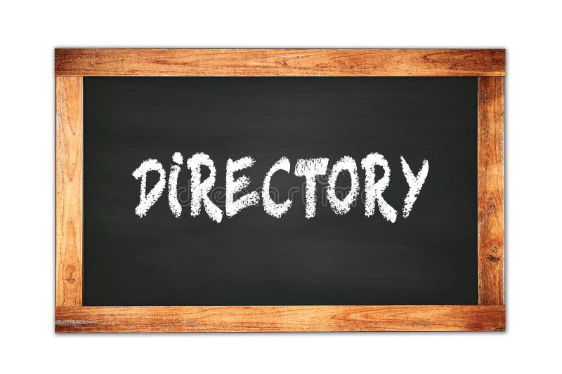 DIRECTORY Text Written on Wooden Frame School Blackboard Stock Photo ...