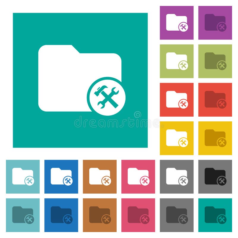 Directory Tools Square Flat Multi Colored Icons Stock Vector ...