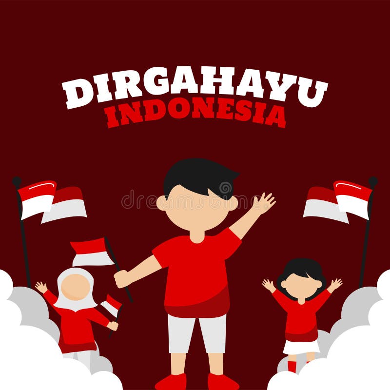Dirgahayu Indonesia Banner Vector Design Stock Vector - Illustration of ...