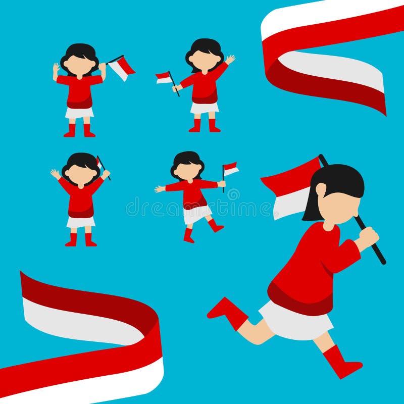 Dirgahayu Indonesia Character Vector Design Stock Vector - Illustration ...