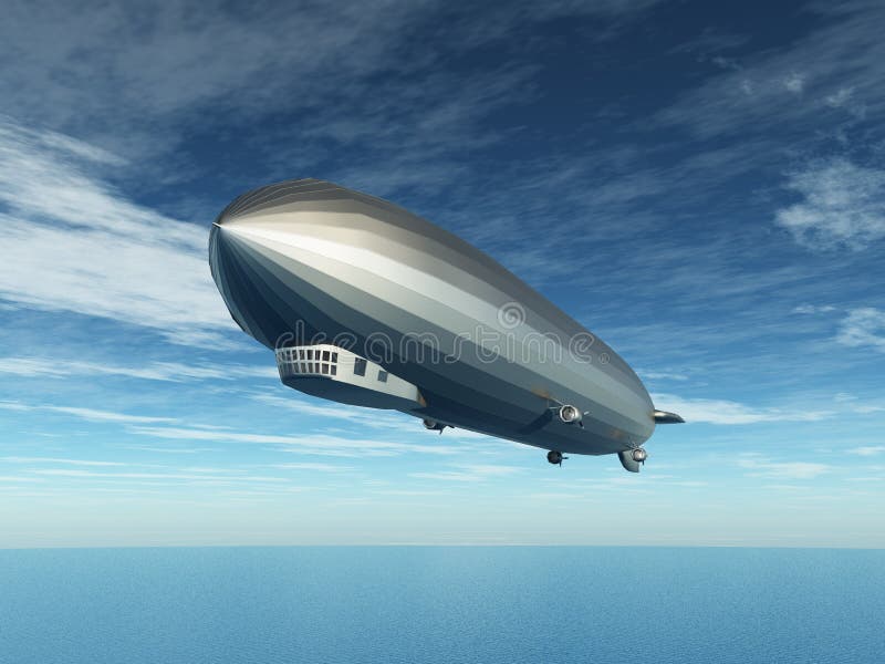 Illustration 3d D'un Dirigeable D'imagination Dans Le Style De ...