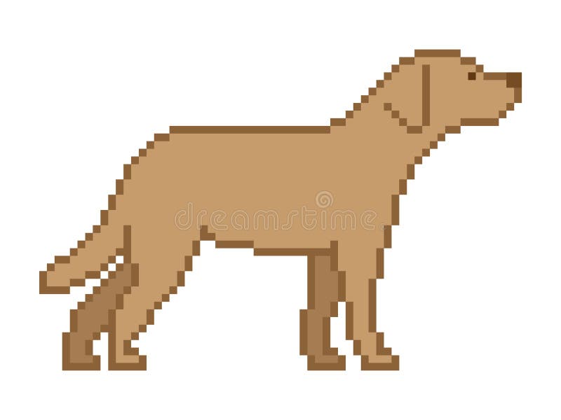 Chien. Pixel Art. Vector illustration de vecteur. Illustration du ...