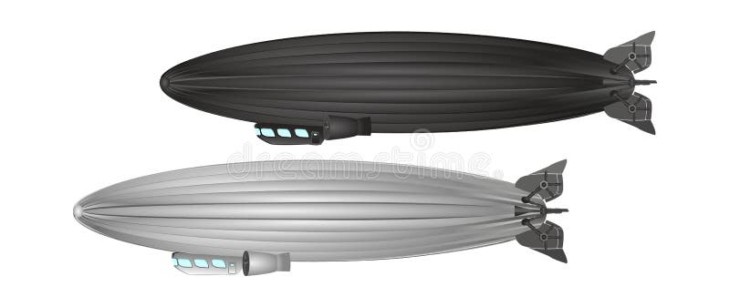 Dirigibile O Dirigibile, Zeppelin Illustrazione Vettoriale ...