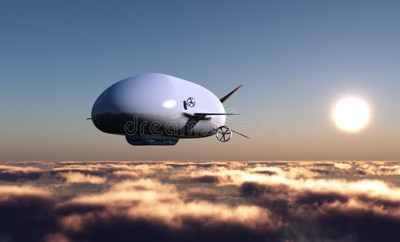 The dirigible stock illustration. Illustration of nature - 62454229