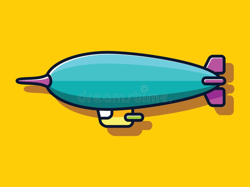 Dirigible Blimp Illustration Stock Vector - Illustration of graphic ...