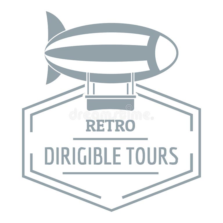 Dirigible Logo, Simple Gray Style Stock Vector - Illustration of flight ...