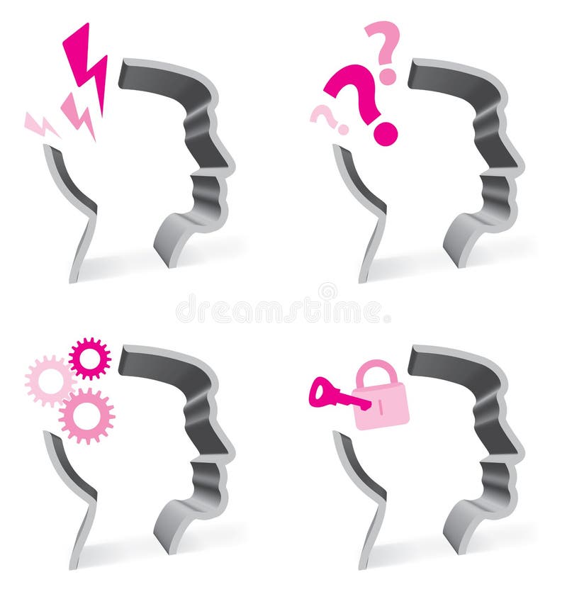 Dirija la silueta ilustración del vector. Ilustración de brainpower ...