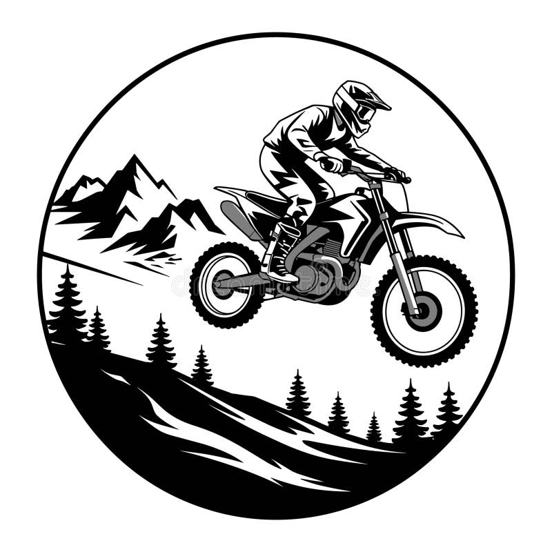 Dirt Bike Jump Circle Vector Design Stock Vector - Illustration of ...