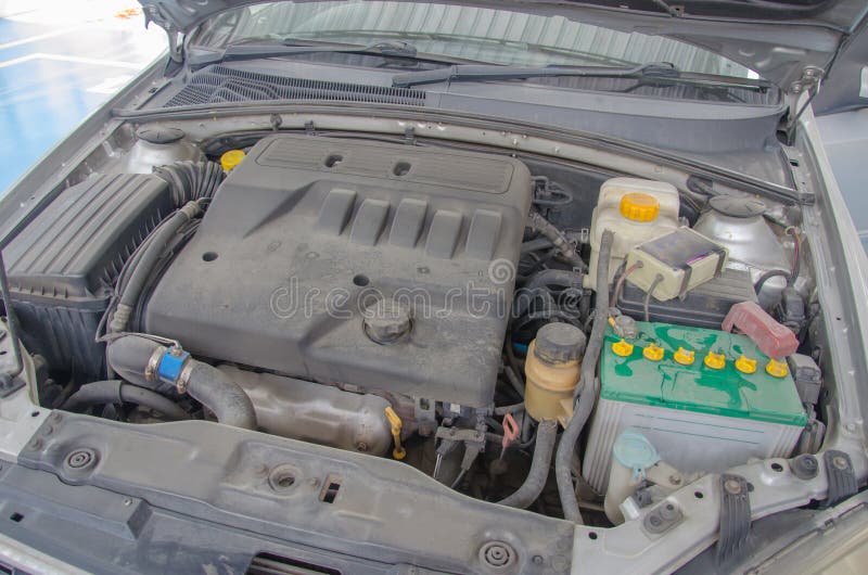 Dirty car engine stock image. Image of change, fuel - 110985195