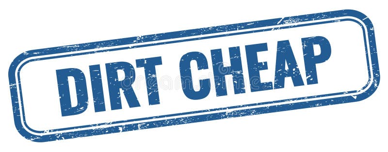 DIRT CHEAP Text on Red Brown Ribbon Stamp Stock Illustration ...