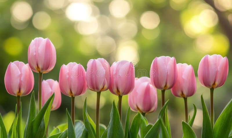 The Dirt Contains Three Flowers, One of Which is a Tulip Stock Photo ...