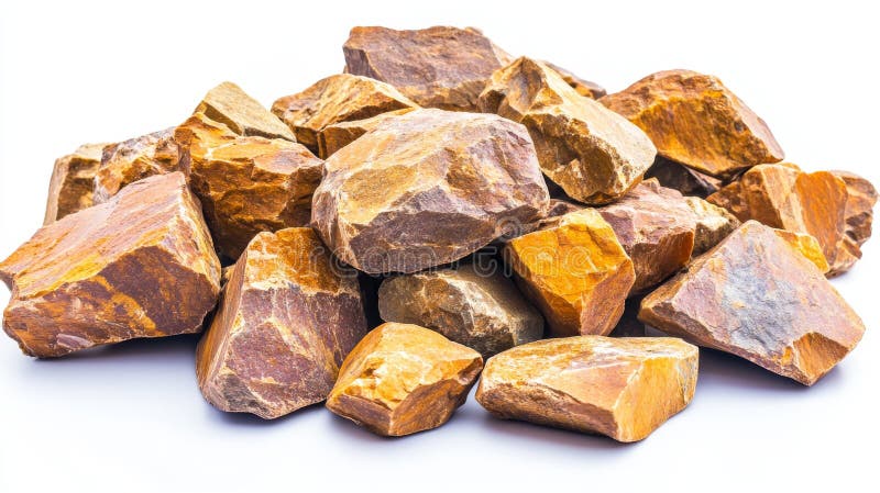 A Dirt-covered Rock Pile Viewed from the Side, Isolated Against a White ...