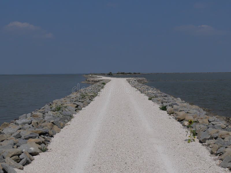 Dirt Path through the Lagoons Stock Photo - Image of embankment ...