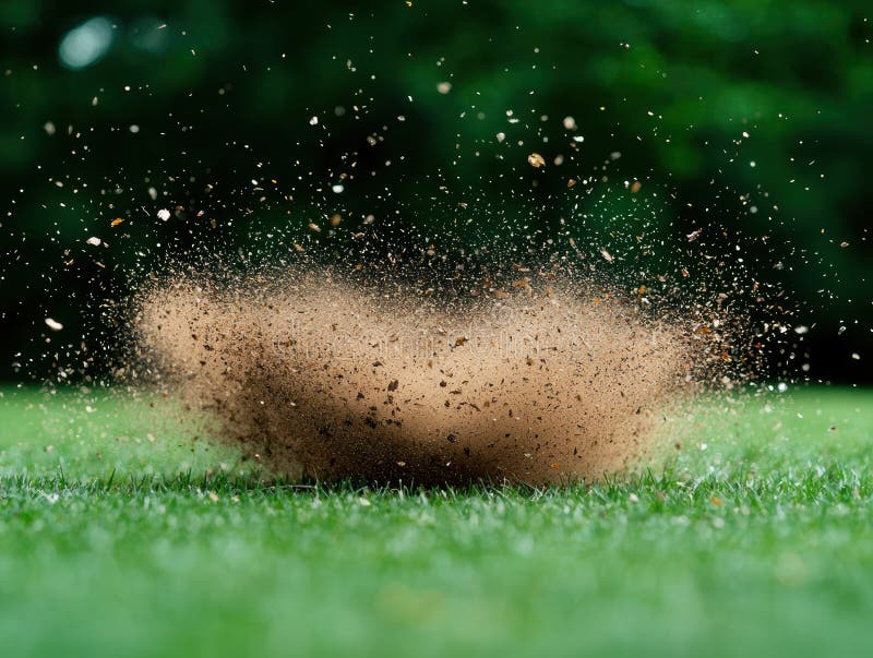 Dirt Explosion on Grassy Field Stock Illustration - Illustration of ...