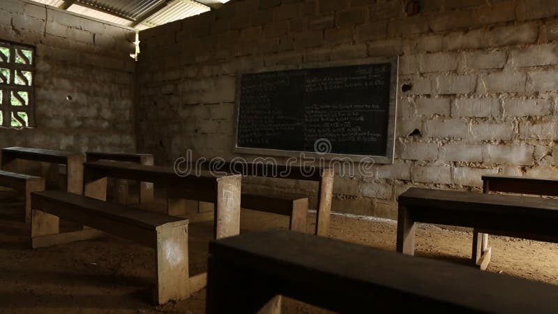 Dirt Floor African Classroom with Blackboard Empty Stock Footage ...