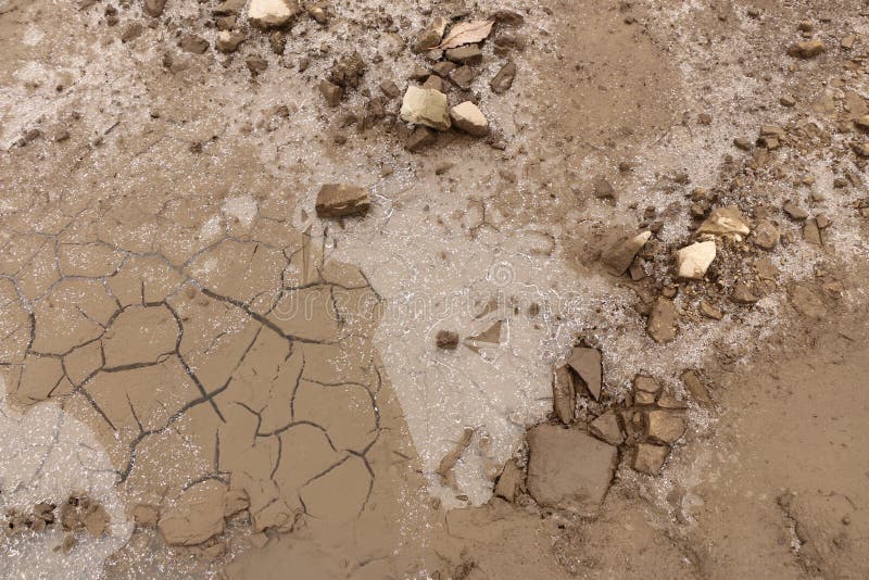 Dirt and Ice with Cracks - Background and Texture Stock Photo - Image ...