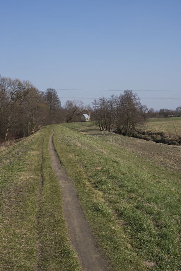 Dirt Path in Countryside during Spring Day Stock Image - Image of field ...