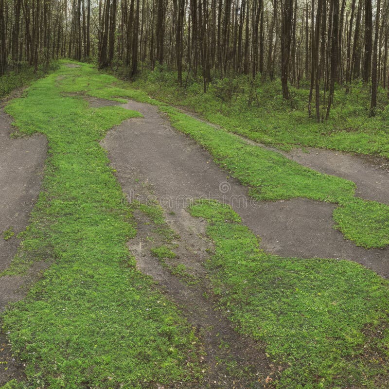 A Dirt Path in a Forest, with Tree, Grass and Ground. Generated with AI ...