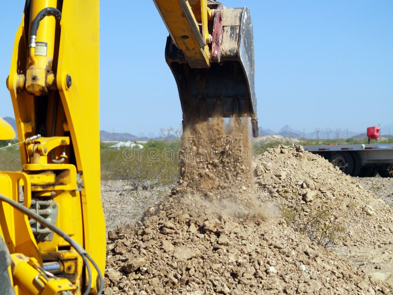 Backhoe Digging At Construction Site Stock Photo - Image of laborers ...