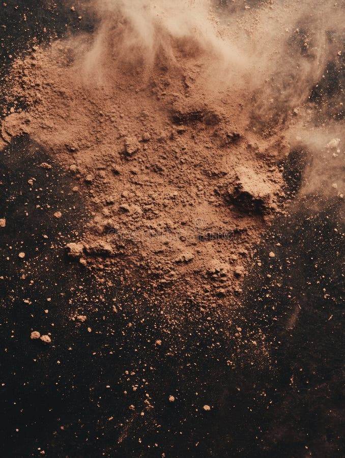 Dirt Pile on Black Surface stock photo. Image of landfill - 375468760