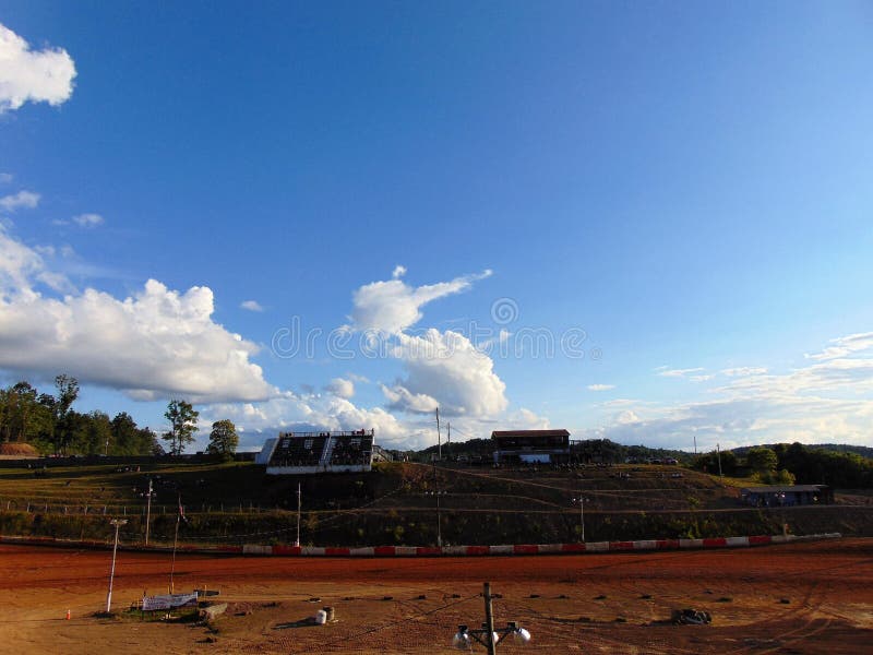 Dirt Race Track stock image. Image of clear, vivid, clouds - 95361737