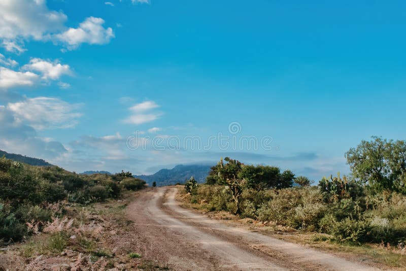 Dirt Road with Beautiful Landscape Towards the Horizon Stock Photo ...